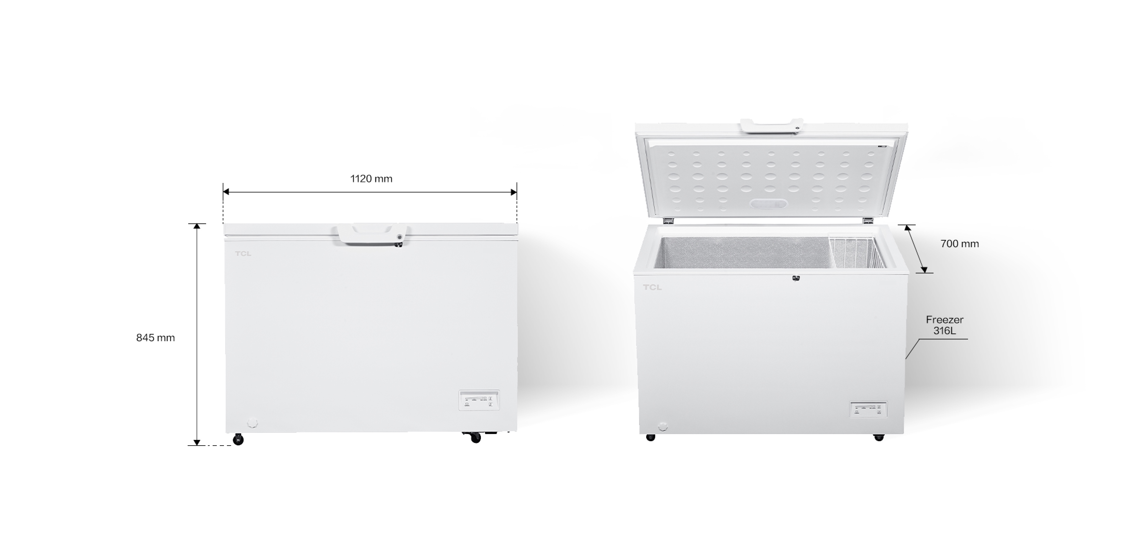 TCL Chest Freezer F316CF-Electronic Control Max Space-TCL Global