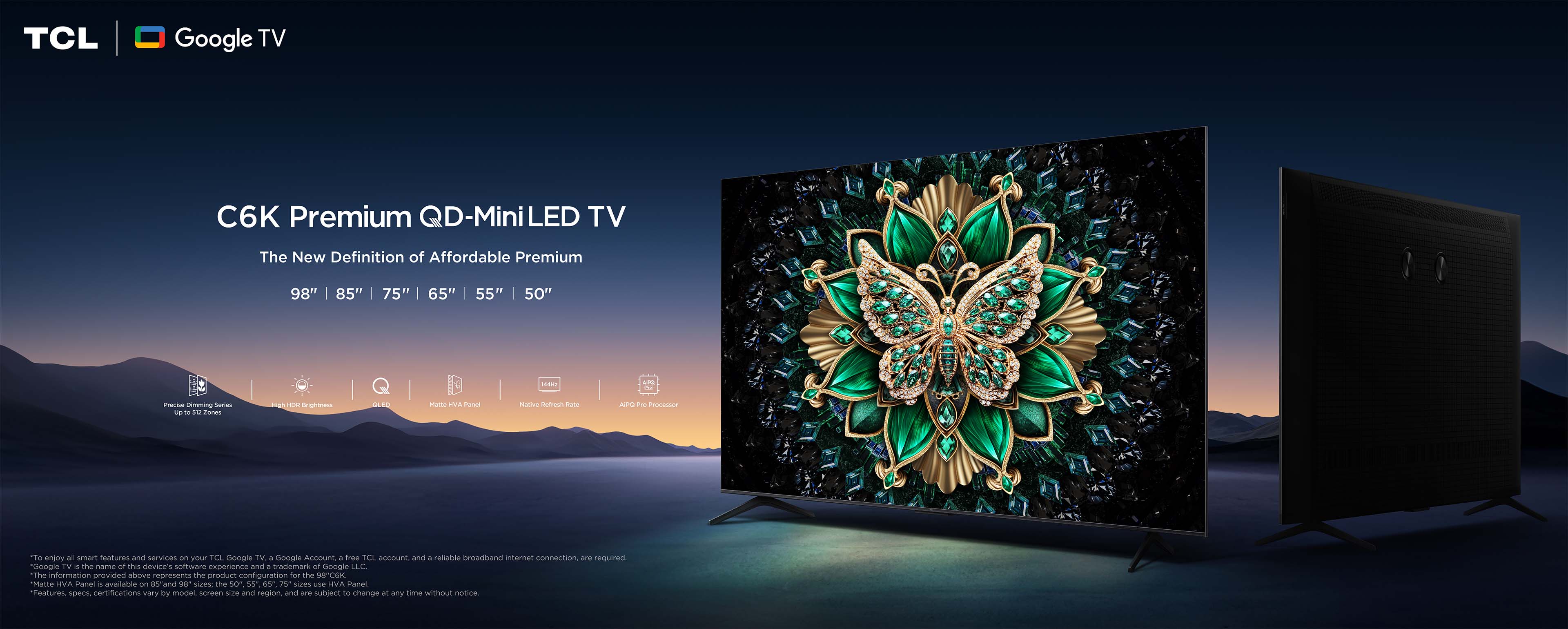 TCL TV C6K Premium QD-MiniLED TV, 50 to 98 inch | TCL Global