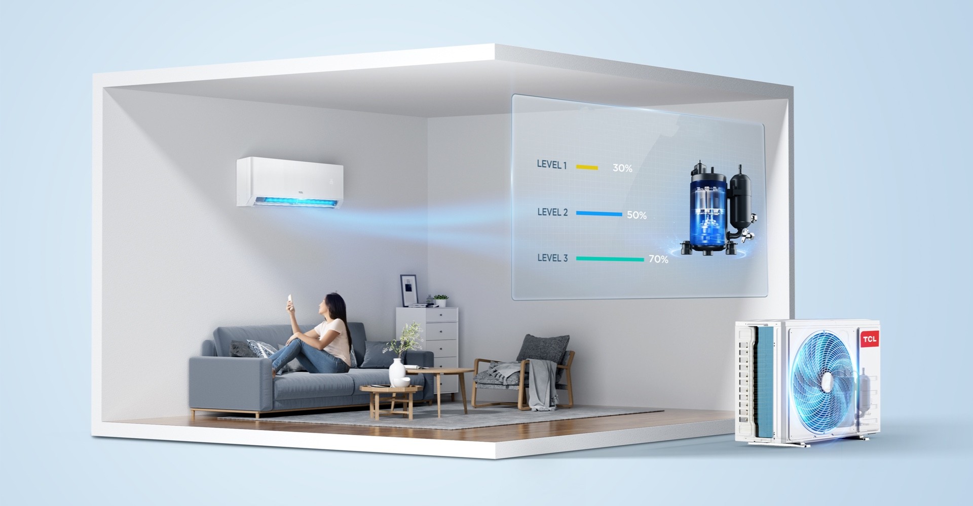 Ar condicionado T-PRO 2 - brisa suave e conexao wifi |TCL Brasil