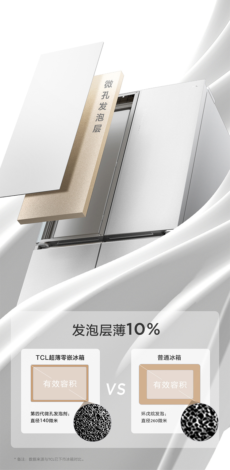 TCL R461P12-UQ 十字四门冰箱-超薄零嵌 | TCL官网