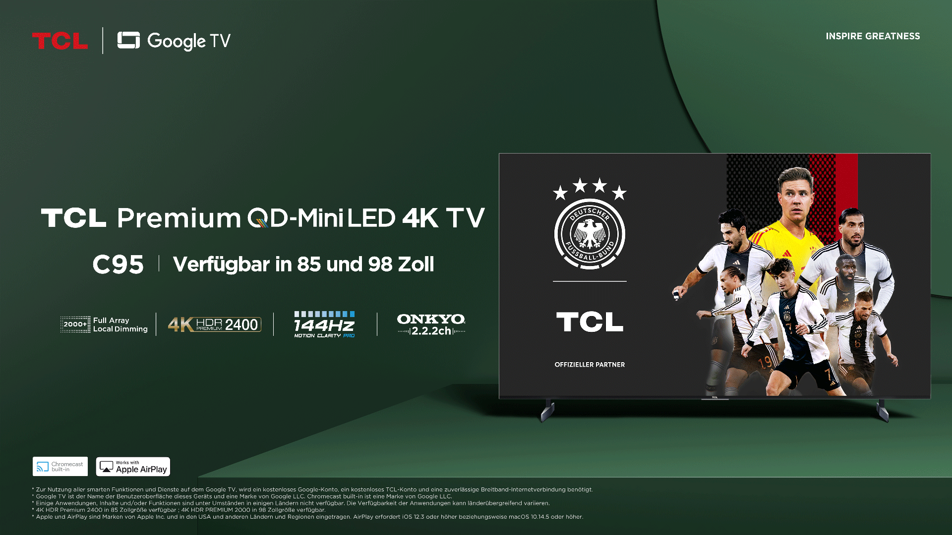 TCL C955 Premium QD-Mini LED 4K Fernseher | TCL German