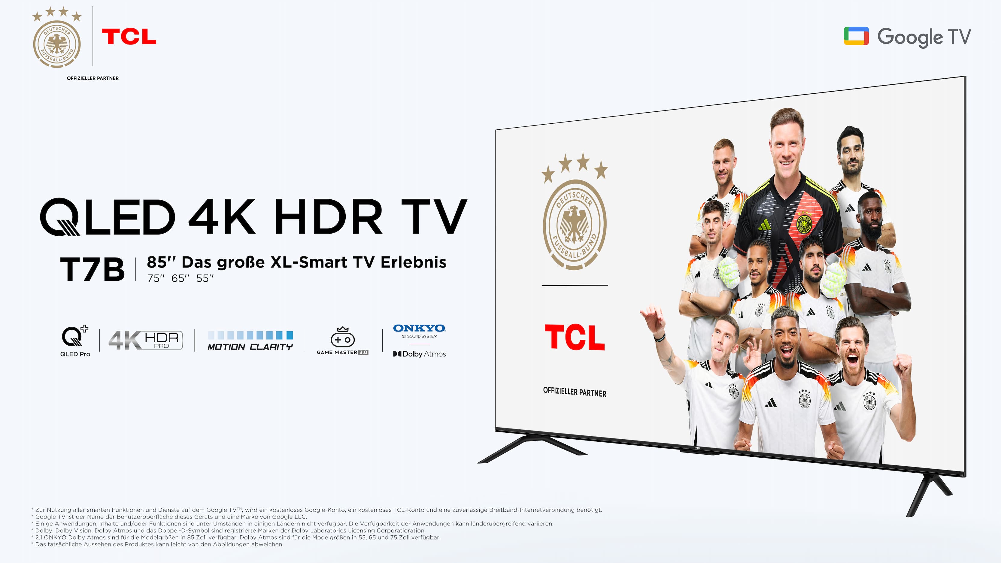 TCL 4K QLED TV 85/75/65/55/50/43 inches - T7B - TCL Deutschland