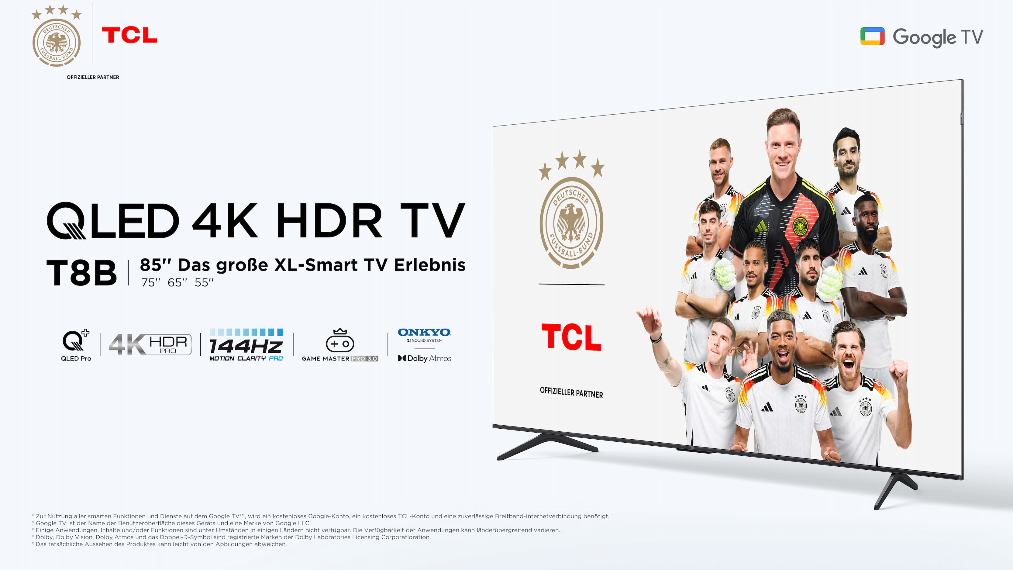 4K 144HZ QLED TV 85/75/65/55 inches - T8B - TCL Deutschland