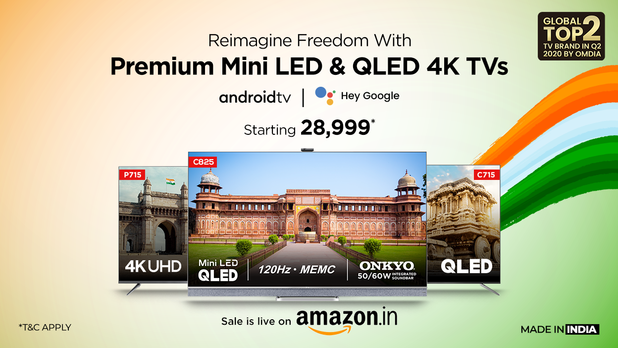 TCL launches India’s First Mini LED QLED 4K and Video Call QLED 4K TVs ...