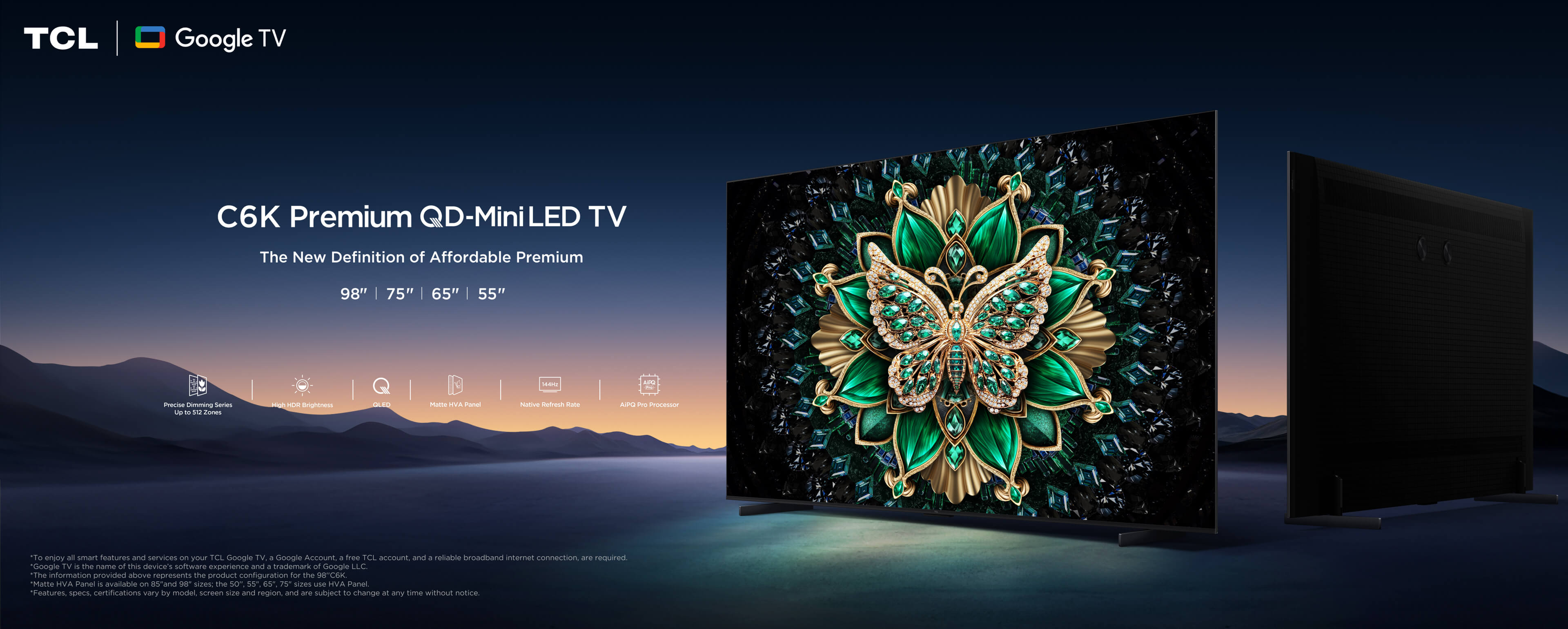 TCL TV C6K Premium QD-MiniLED TV, 50 to 98 inch | TCL Türkiye