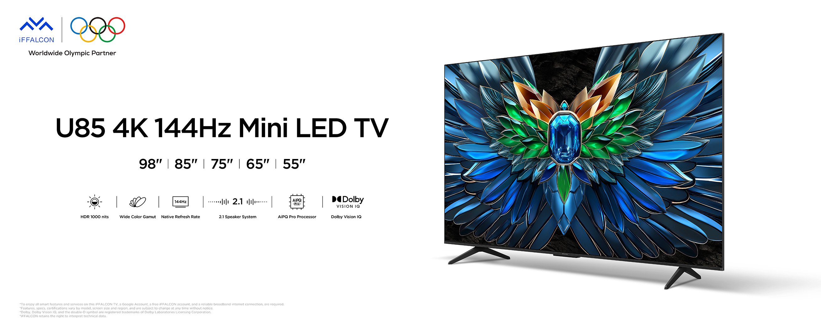 -iFFALCON U85 4K 144Hz Mini LED TV - 55 to 98 Inch | iFFALCON Global ...